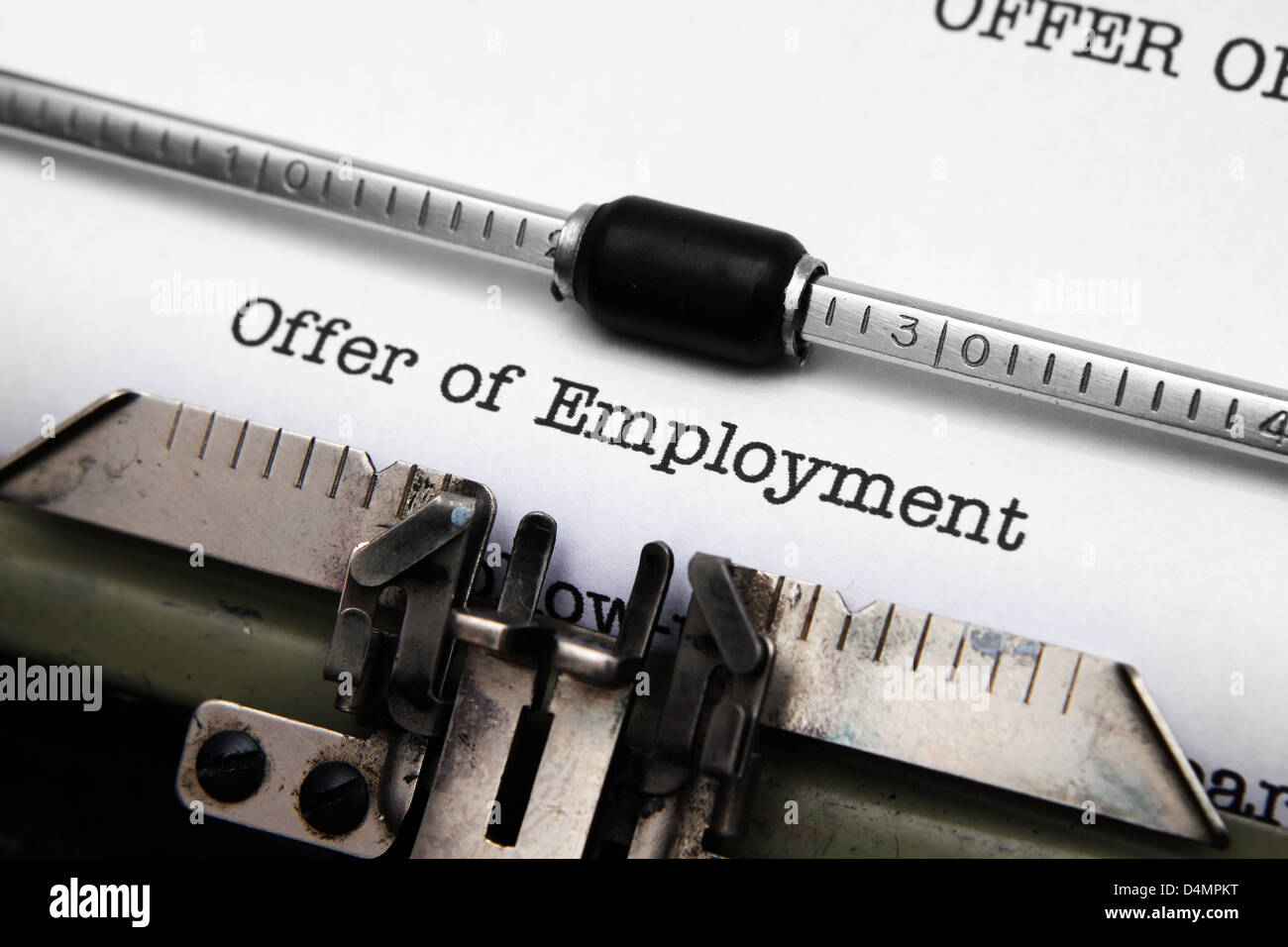 Document on vintage typewriter Stock Photo - Alamy