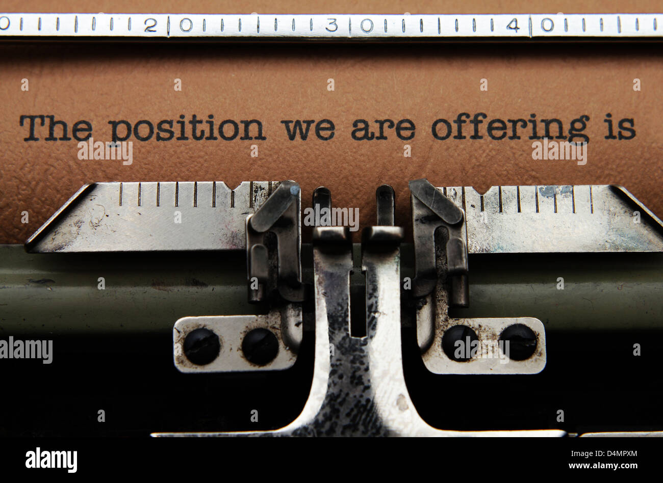 Typewriter and document Stock Photo - Alamy