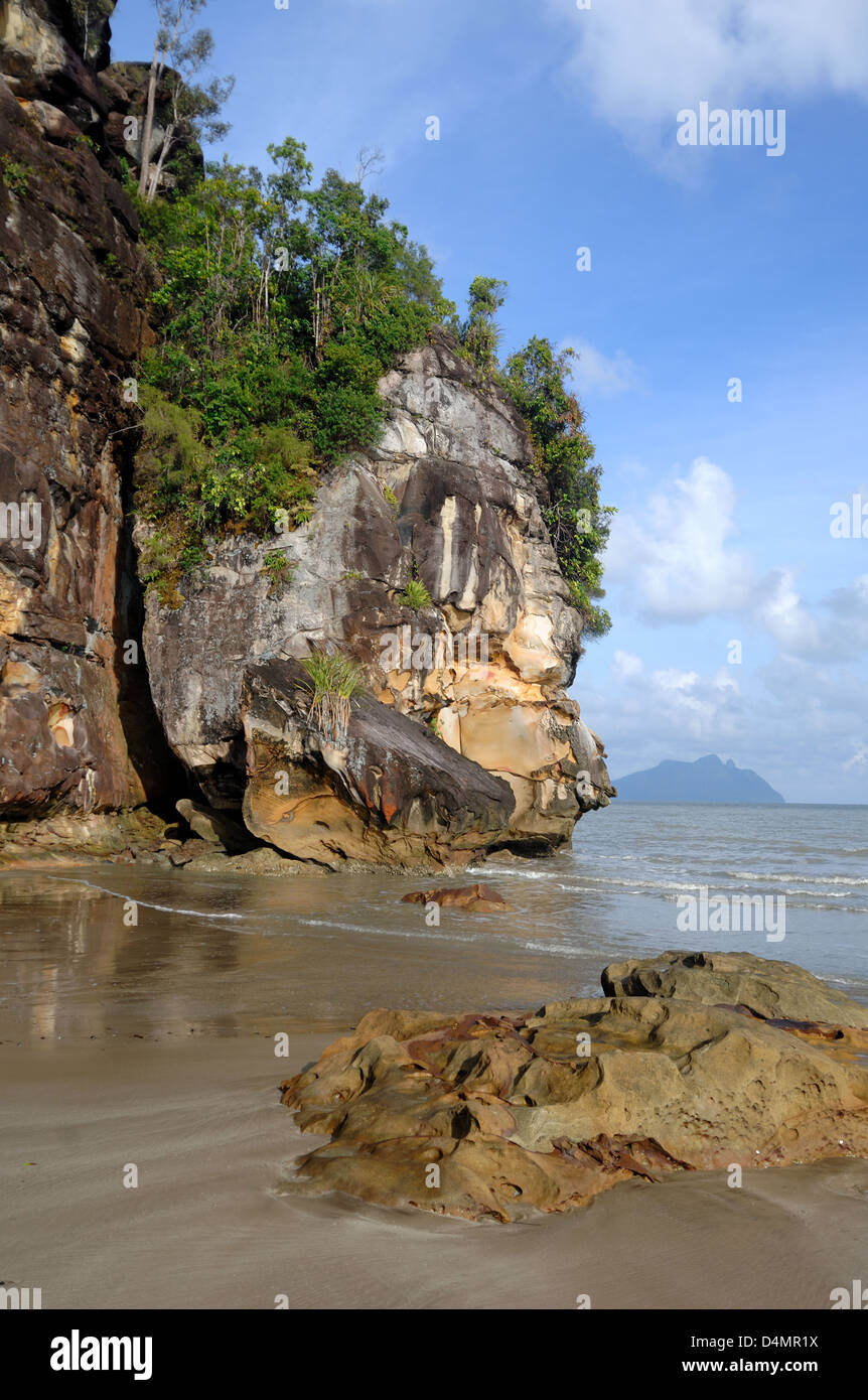 Rocky Outcrops and Boulders on Shore at Assam Beach or Telok Assam Bako ...
