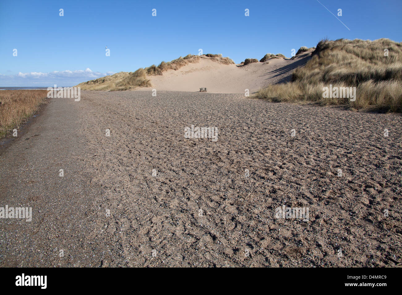 The Wales Coastal Path in North Wales. Picturesque view of Talacre ...