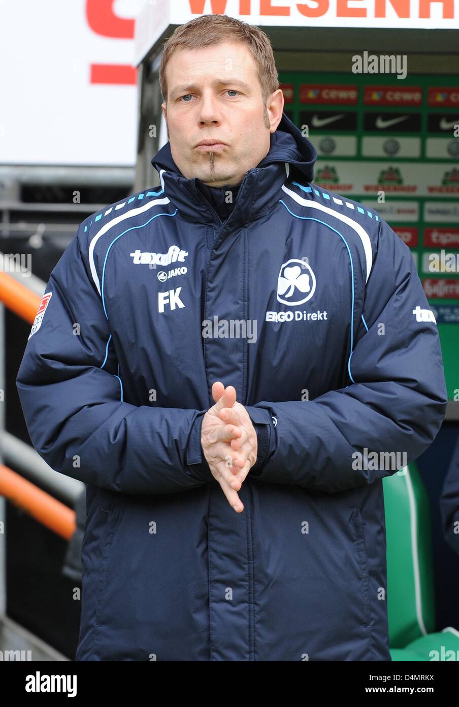 Fuerth's head coach Frank Kramer seen before the German Bundesliga ...