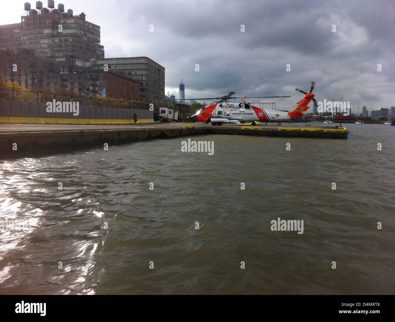 The U.S. Coast Guard conducts an overflight of New York City using an ...