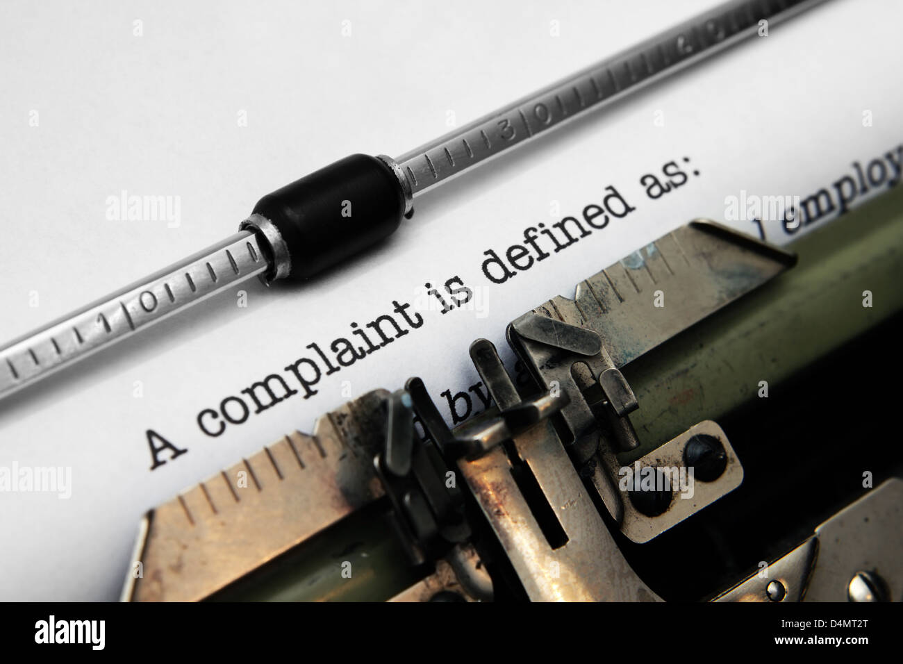 Typewriter and document Stock Photo - Alamy