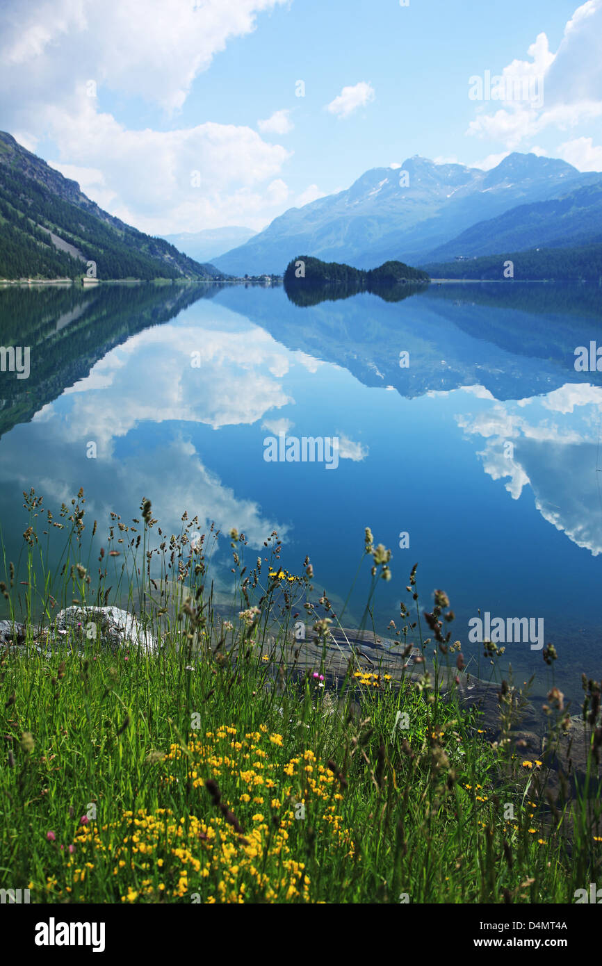 Switzerland, Canton Graubunden, Engadin, Sils Lake Stock Photo - Alamy