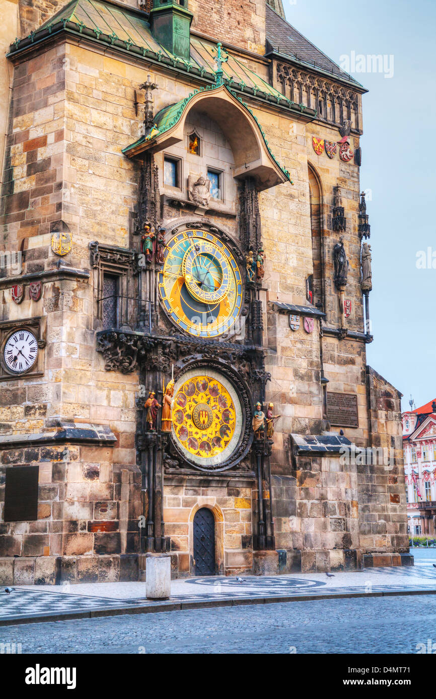 The Prague Astronomical Clock at Old City Hall in Prague Stock Photo ...
