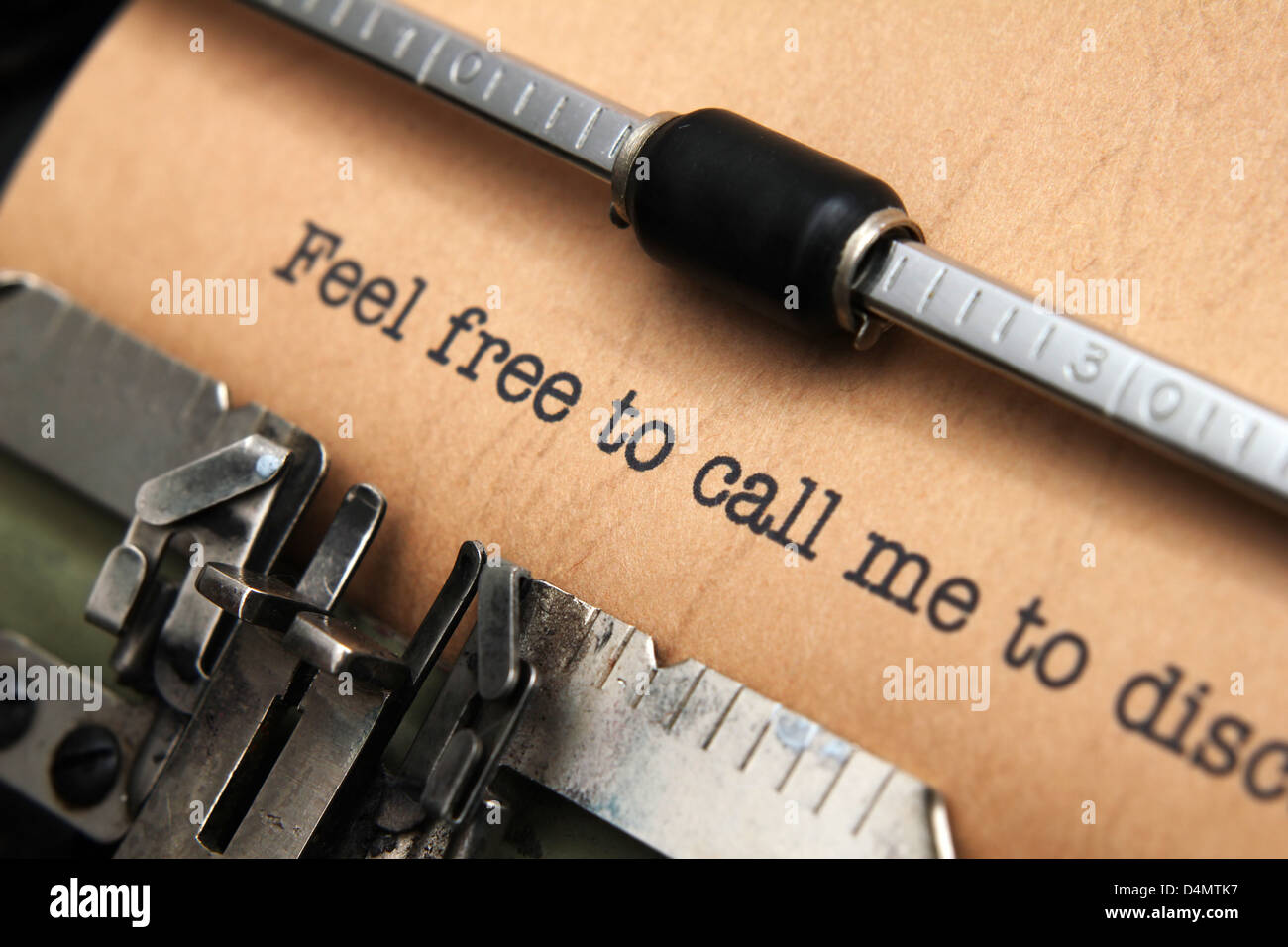 Typewriter and document Stock Photo - Alamy