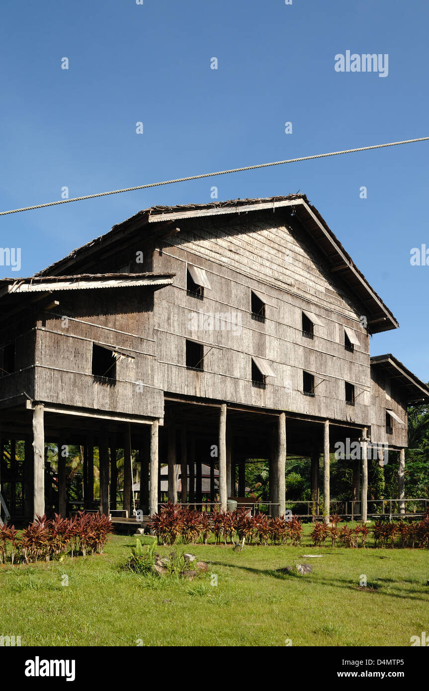 Melanau Longhouse or Wooden Tall House at the Sarawak Cultural Centre ...