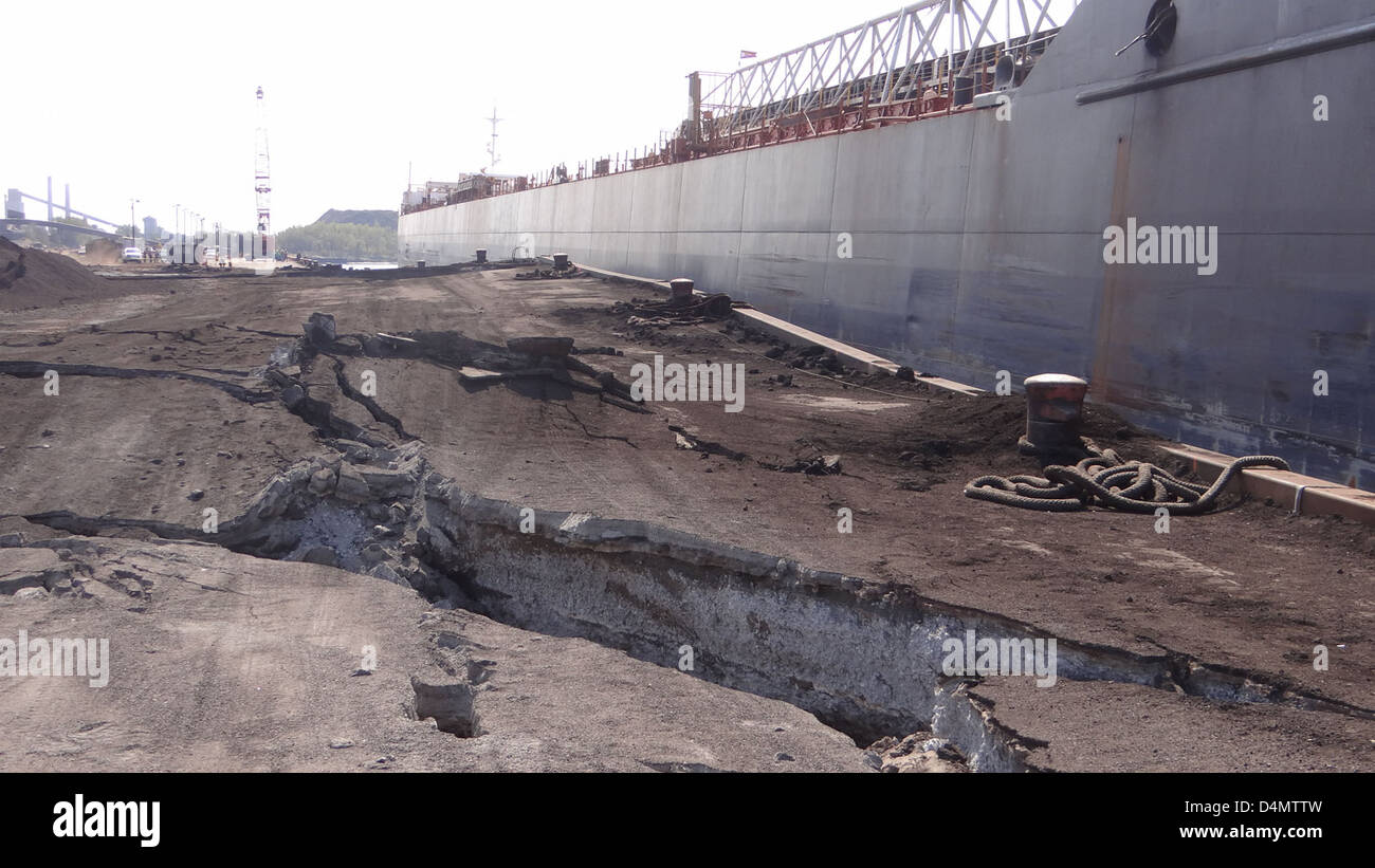The Coast Guard responded to a dock collapse at Burns Harbor, Indiana ...