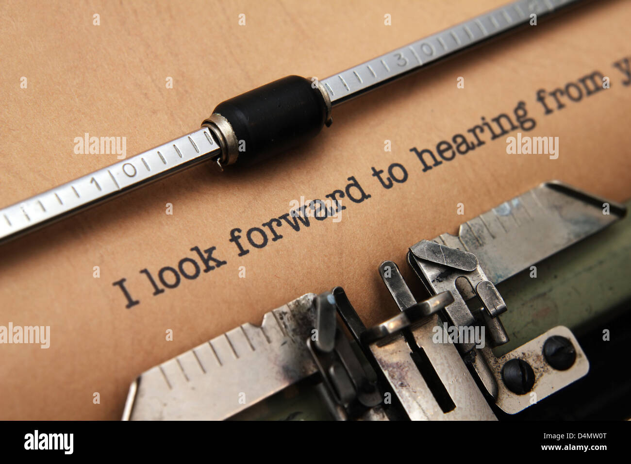 Typewriter and document Stock Photo - Alamy