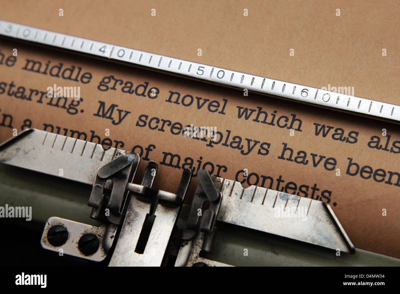 Typewriter and document Stock Photo - Alamy