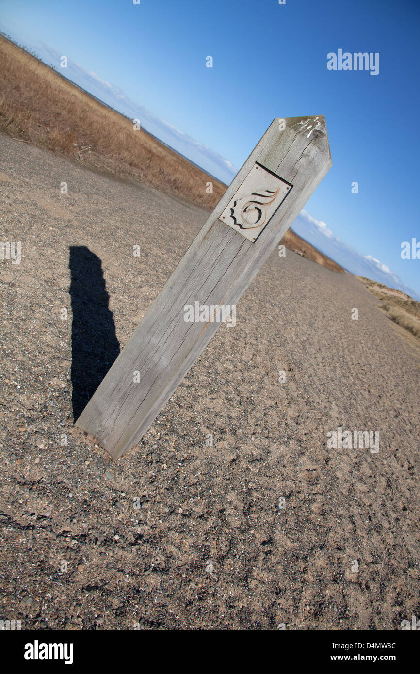The Wales Coastal Path in North Wales. Angled view of the Wales Coast ...