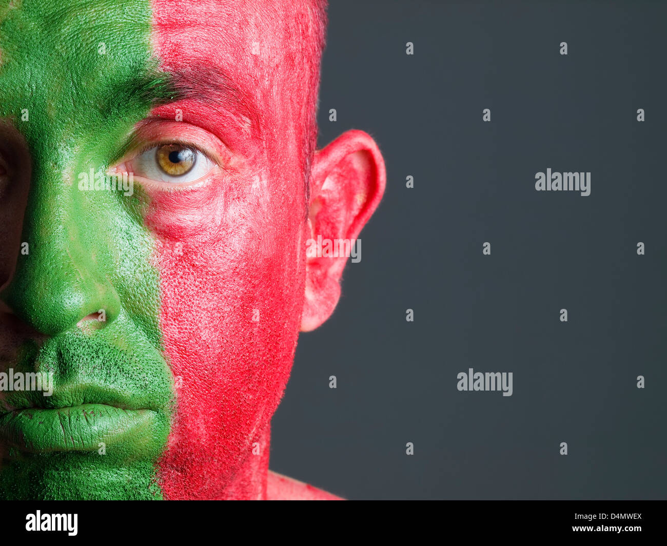 Portugal flag face paint hi-res stock photography and images - Alamy