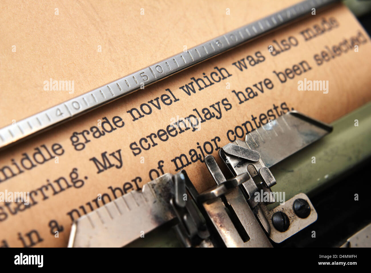 Typewriter and document Stock Photo - Alamy