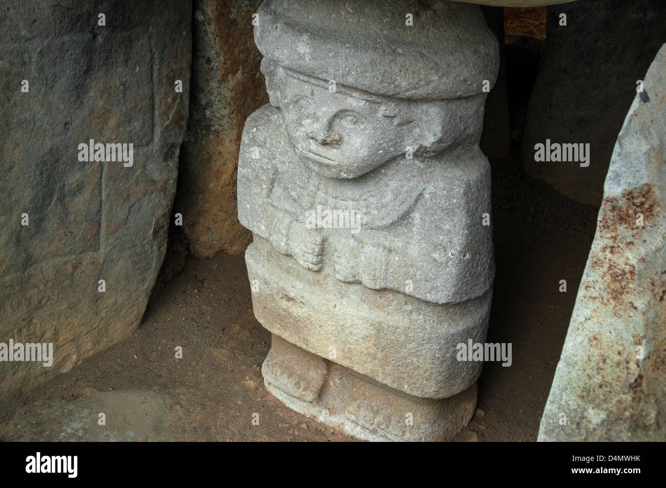 An ancient stone statue in San Agustin, Colombia Stock Photo - Alamy