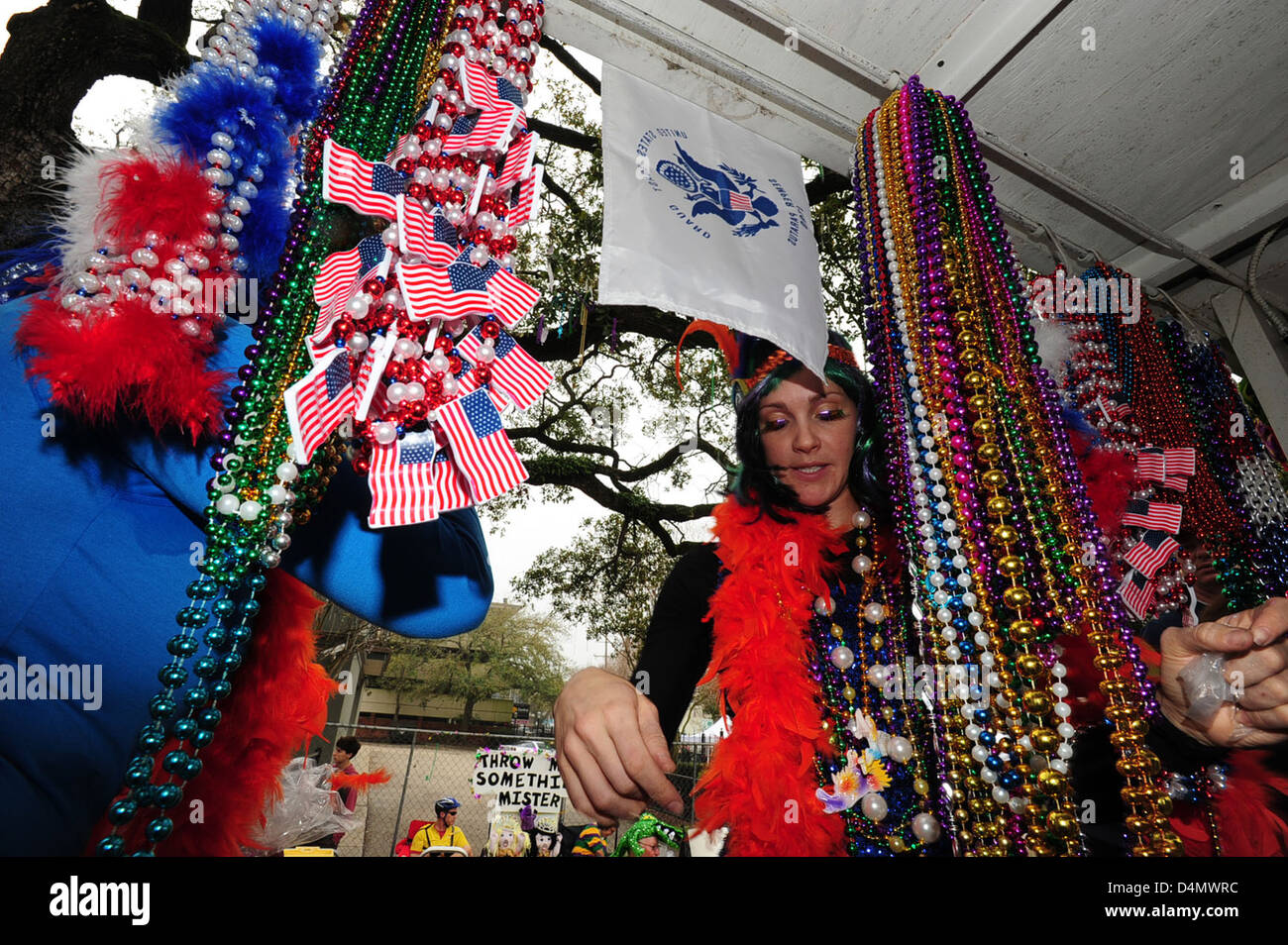 A Coast Guard float participated in the King Rex parade during Mardi ...