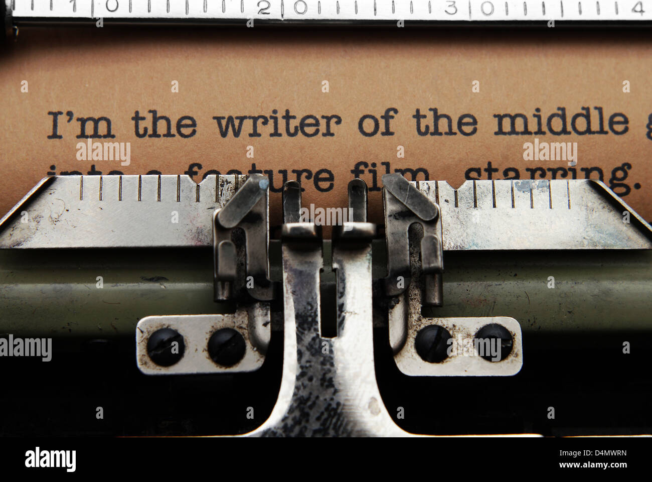 Typewriter and document Stock Photo - Alamy