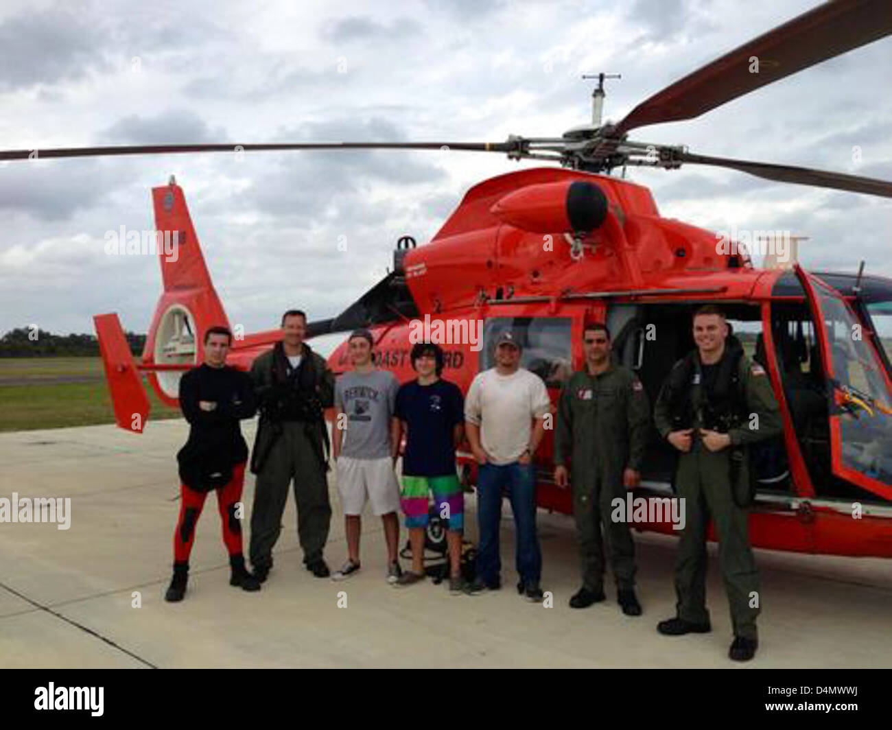 A U.S. Coast Guard crew successfully rescued individuals from a vessel ...