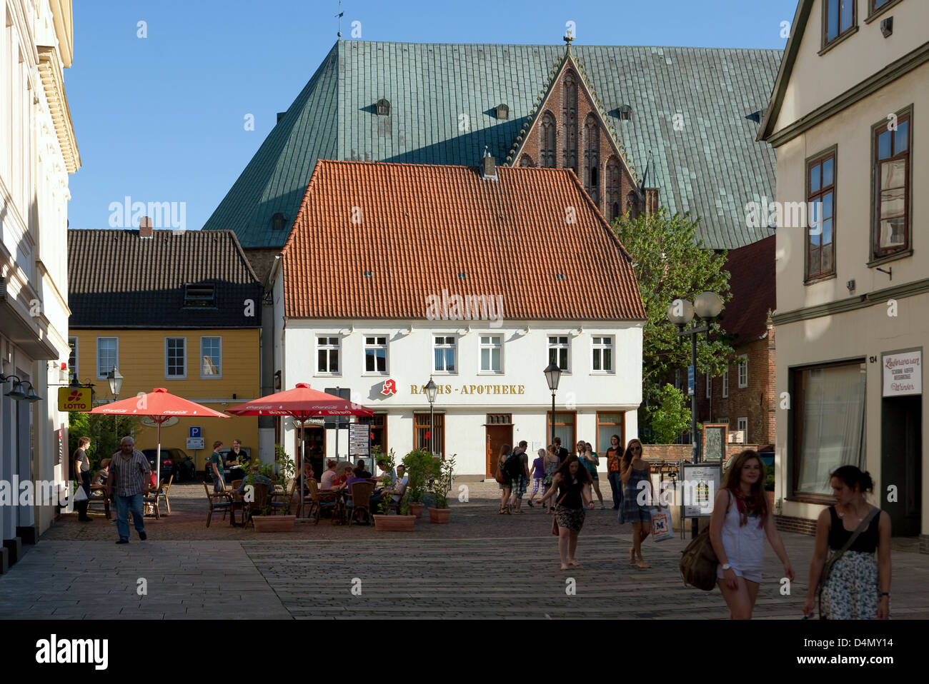 Verden, Germany, pedestrian street in the center of town Stock Photo ...