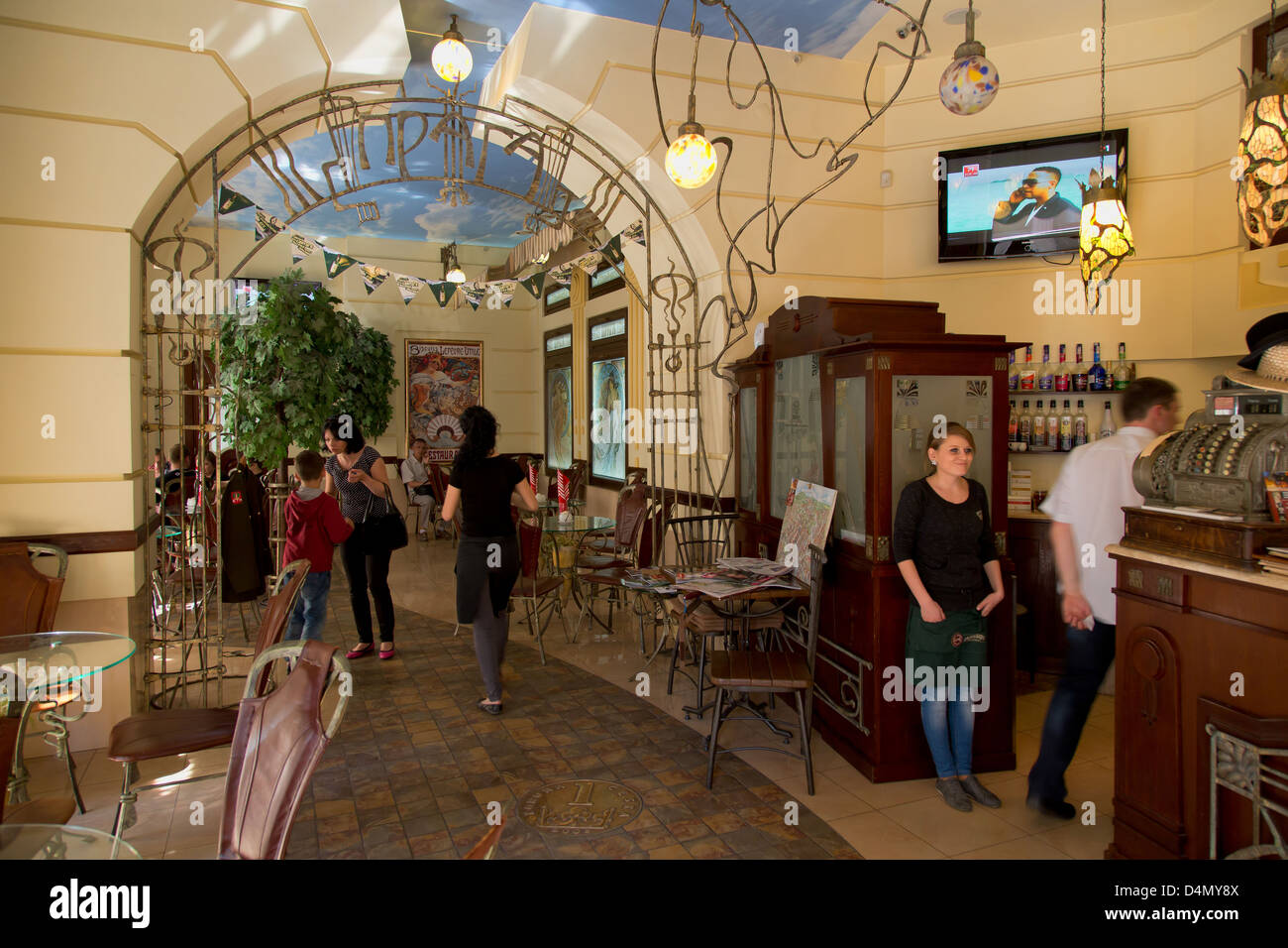 Lviv, Ukraine, guests in a cafe Stock Photo - Alamy