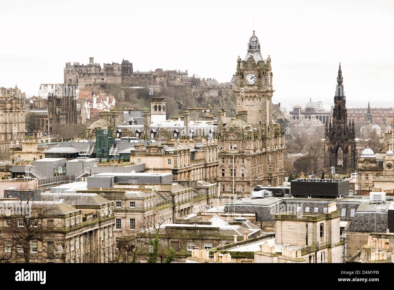 A view of Edinburgh city center in a cloudy day Stock Photo - Alamy