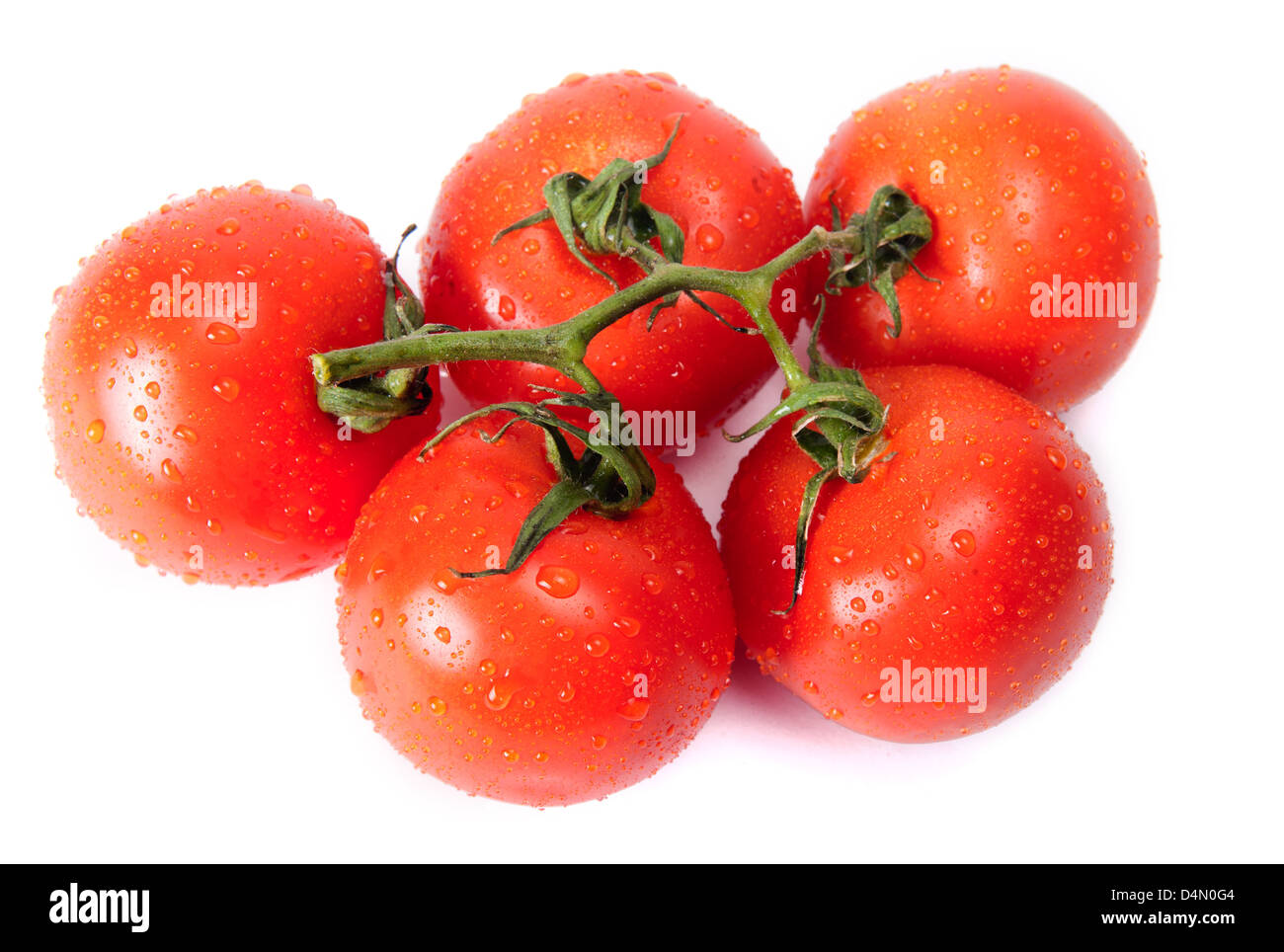Red hot tomatoes isolated on white background Stock Photo - Alamy