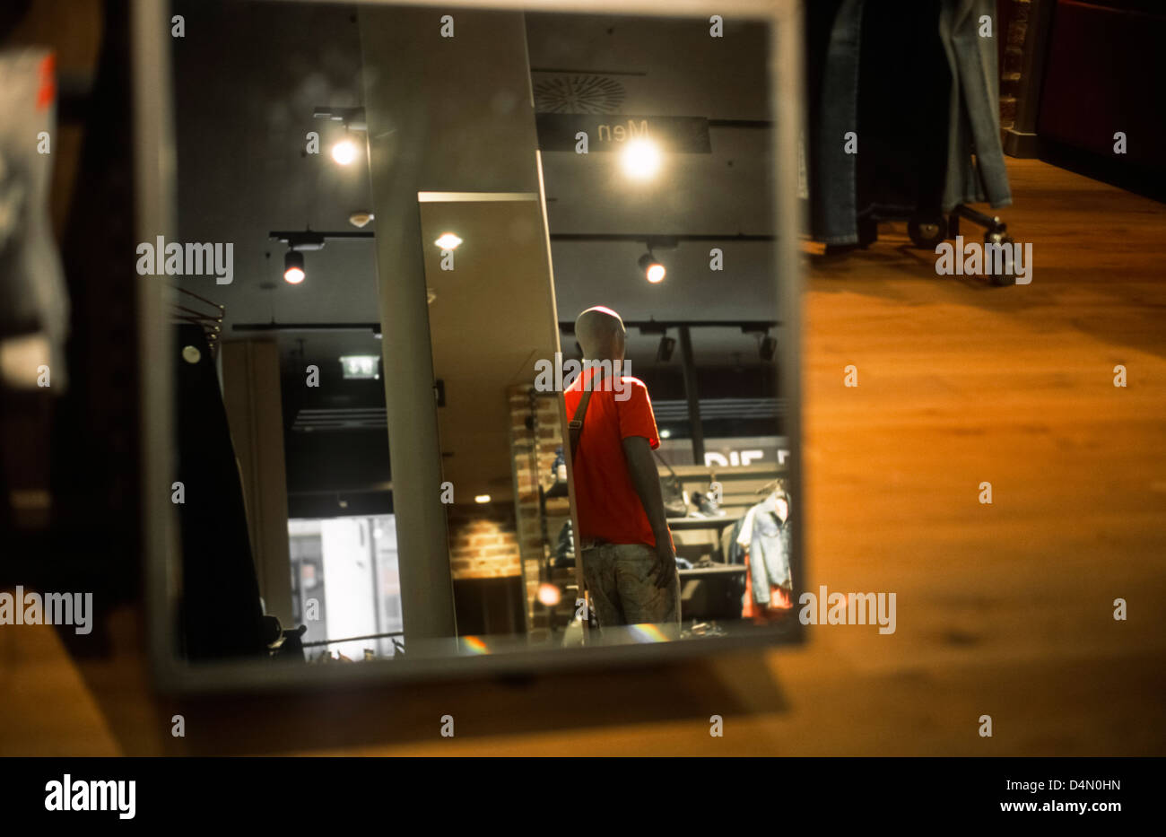 Mirror in a fashion shop Stuttgart Germany Stock Photo - Alamy