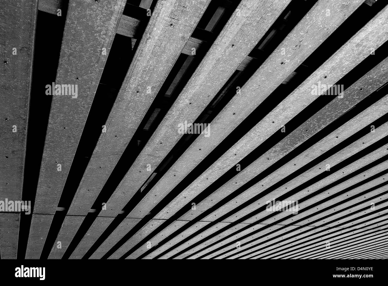 Metal planks that give the impression of depth, at thessaloniki's town ...