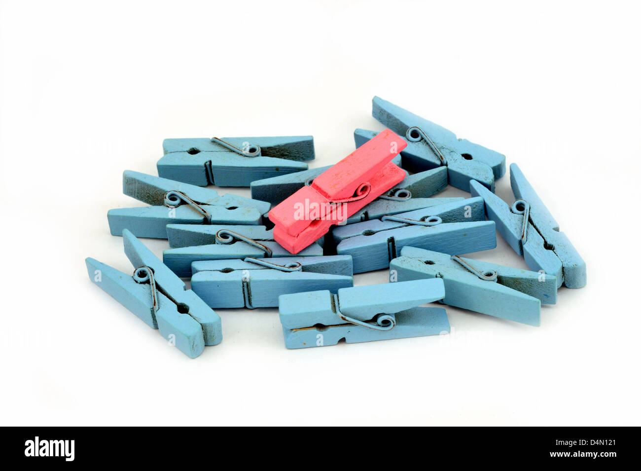 Wooden clamp clothes colorful in isolated Stock Photo - Alamy