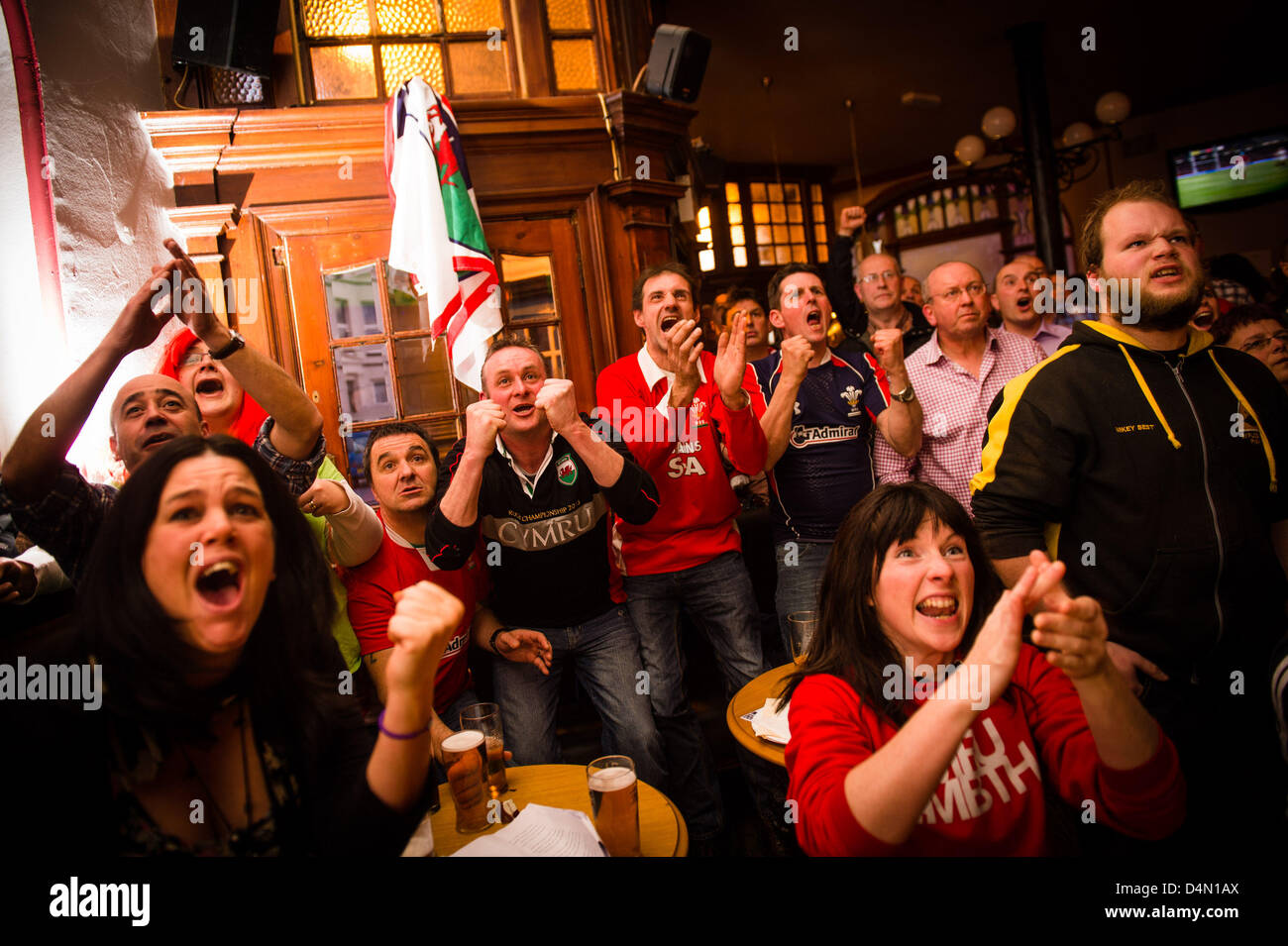 Aberystwyth, Wales, UK. Saturday 16 March 2013. Scores of Welsh rugby ...