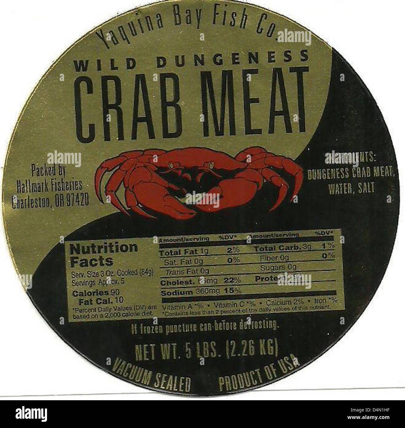RECALLED - Packaged crab meat products 6 Stock Photo - Alamy