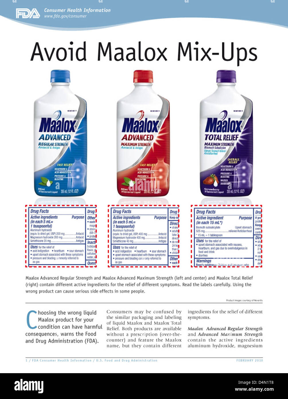 Maalox Total Relief has issued a safety alert regarding potential ...