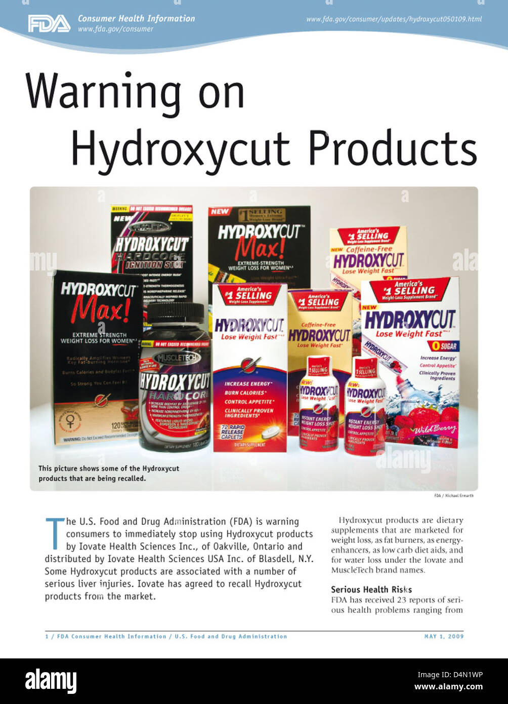 Iovate Health Sciences issued a warning about Hydroxycut products due ...