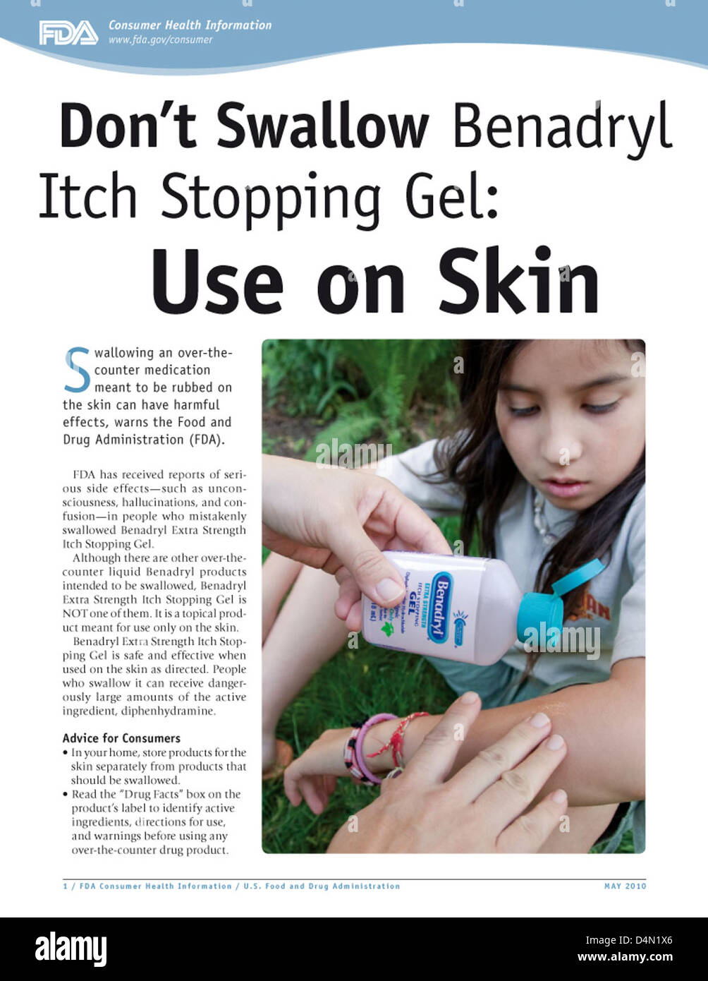 Benadryl Itch Stopping Gel, manufactured by Johnson & Johnson, is ...