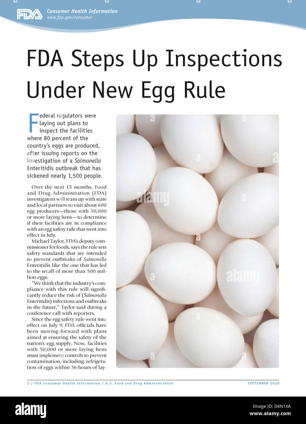 The FDA has increased inspections of egg facilities under the new egg ...