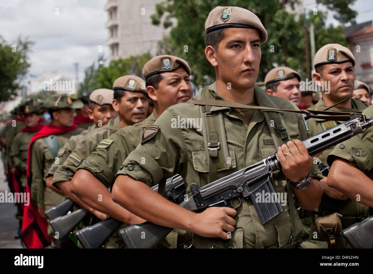 Army soldiers on parade on Independence Day. Buenos Aires, Argentina ...