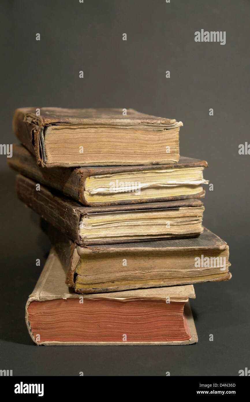 detail studio photography showing a stack of historic books Stock Photo ...