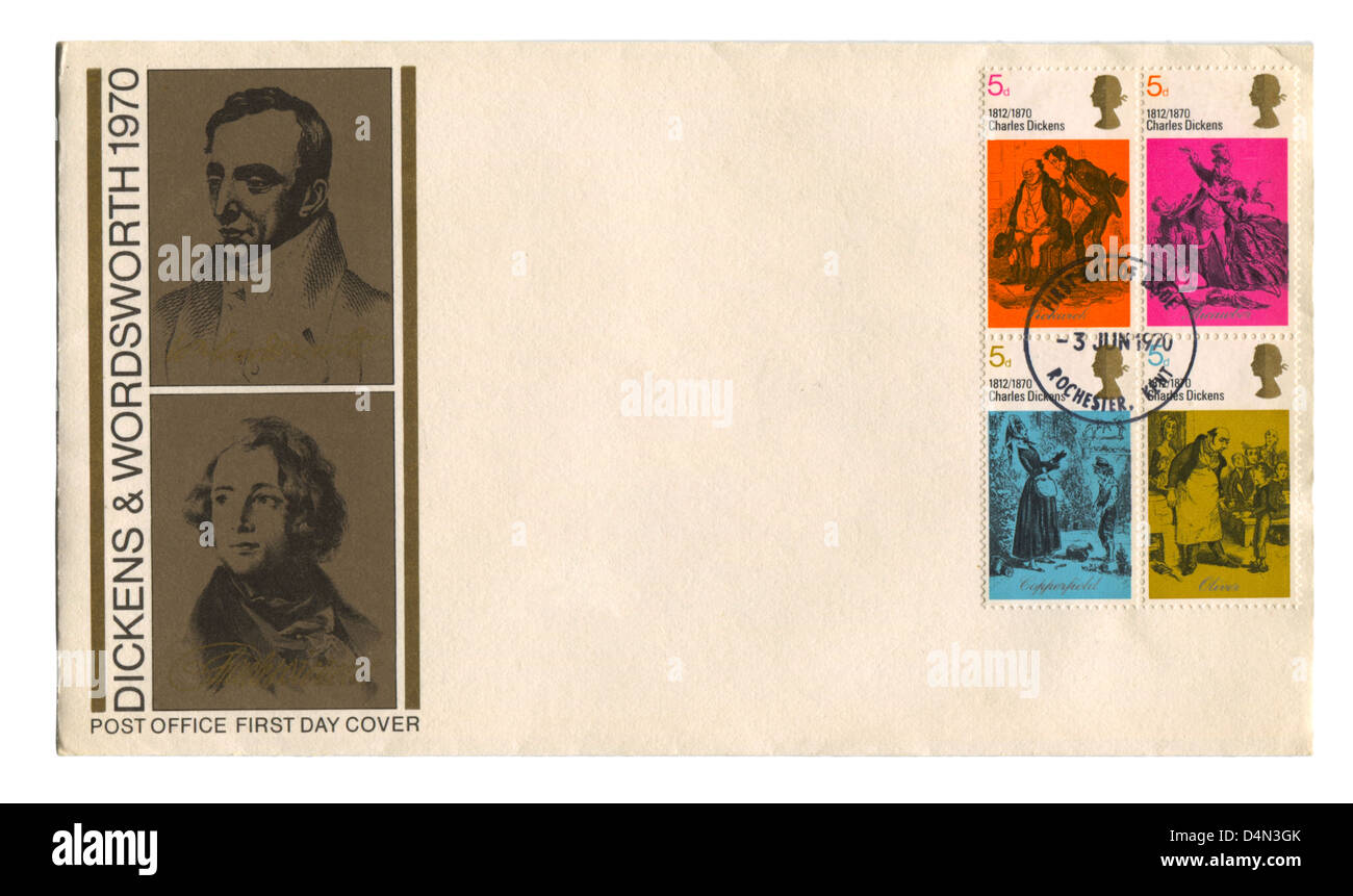UK - CIRCA 1970: A stamp printed in UK shows image of the Dickens ...