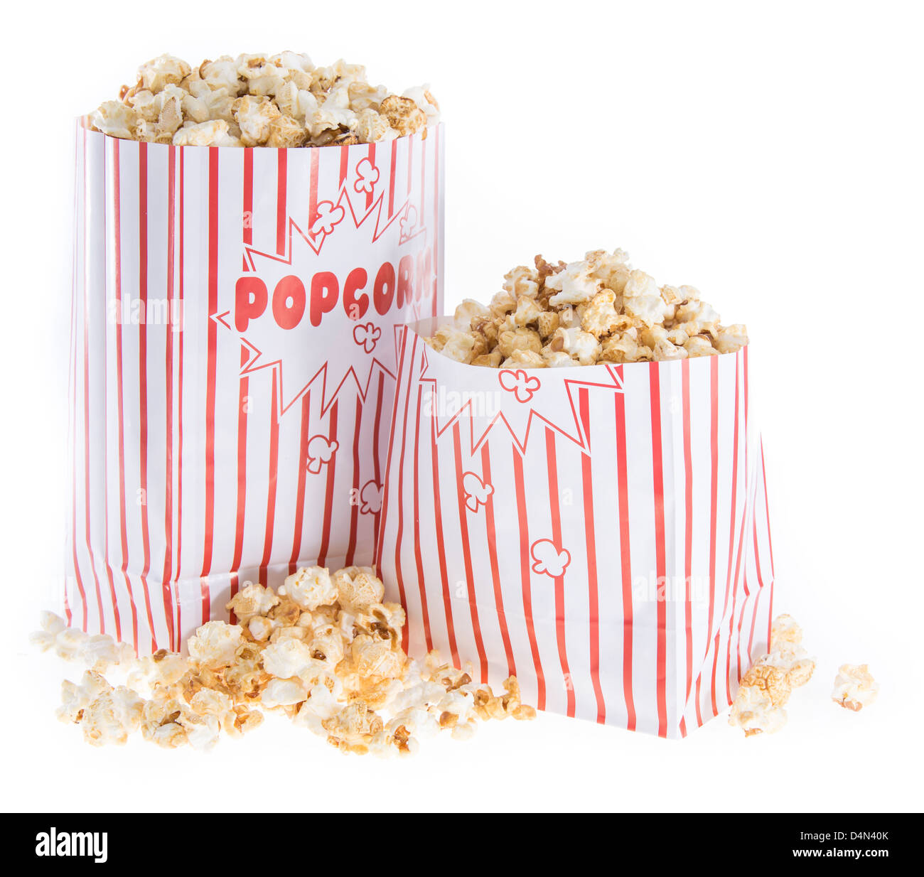 Popcorn bag isolated on white background Stock Photo - Alamy