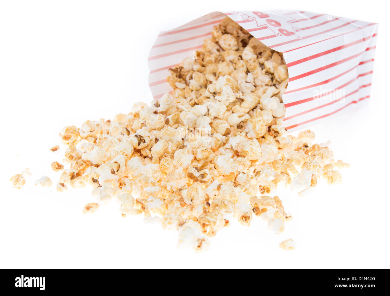 Fresh made Popcorn isolated on white background Stock Photo - Alamy