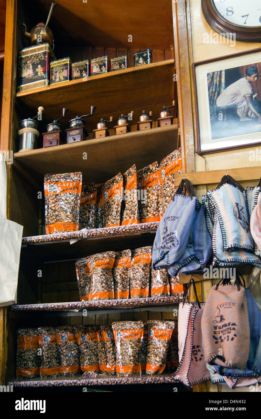 Tomoca coffee shop, Addis Ababa, Ethiopia, Africa Stock Photo - Alamy