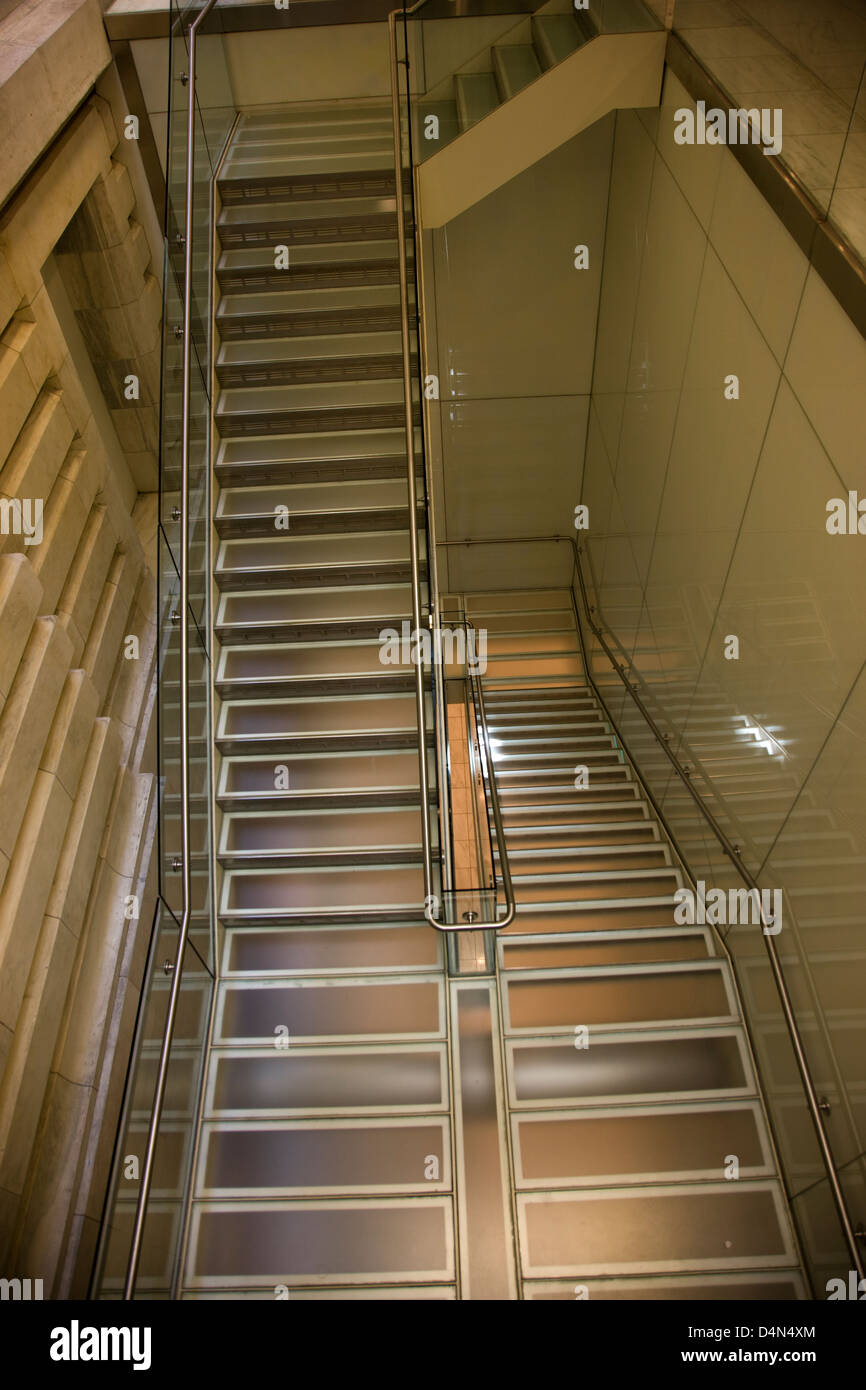 The stairs and stairwell inside the New York Public Library Stock Photo ...