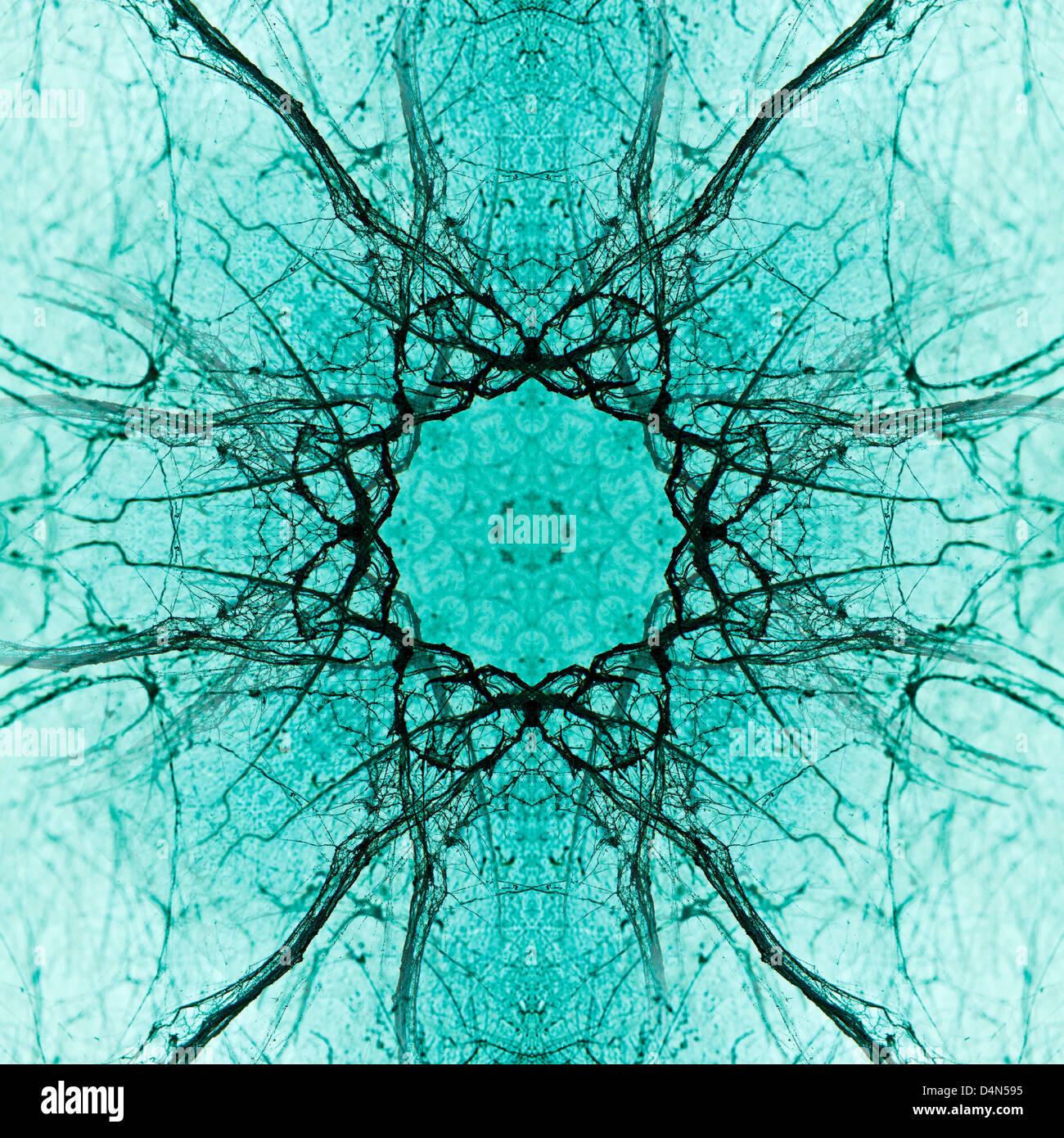 Abstract in blue from spider's web Stock Photo - Alamy