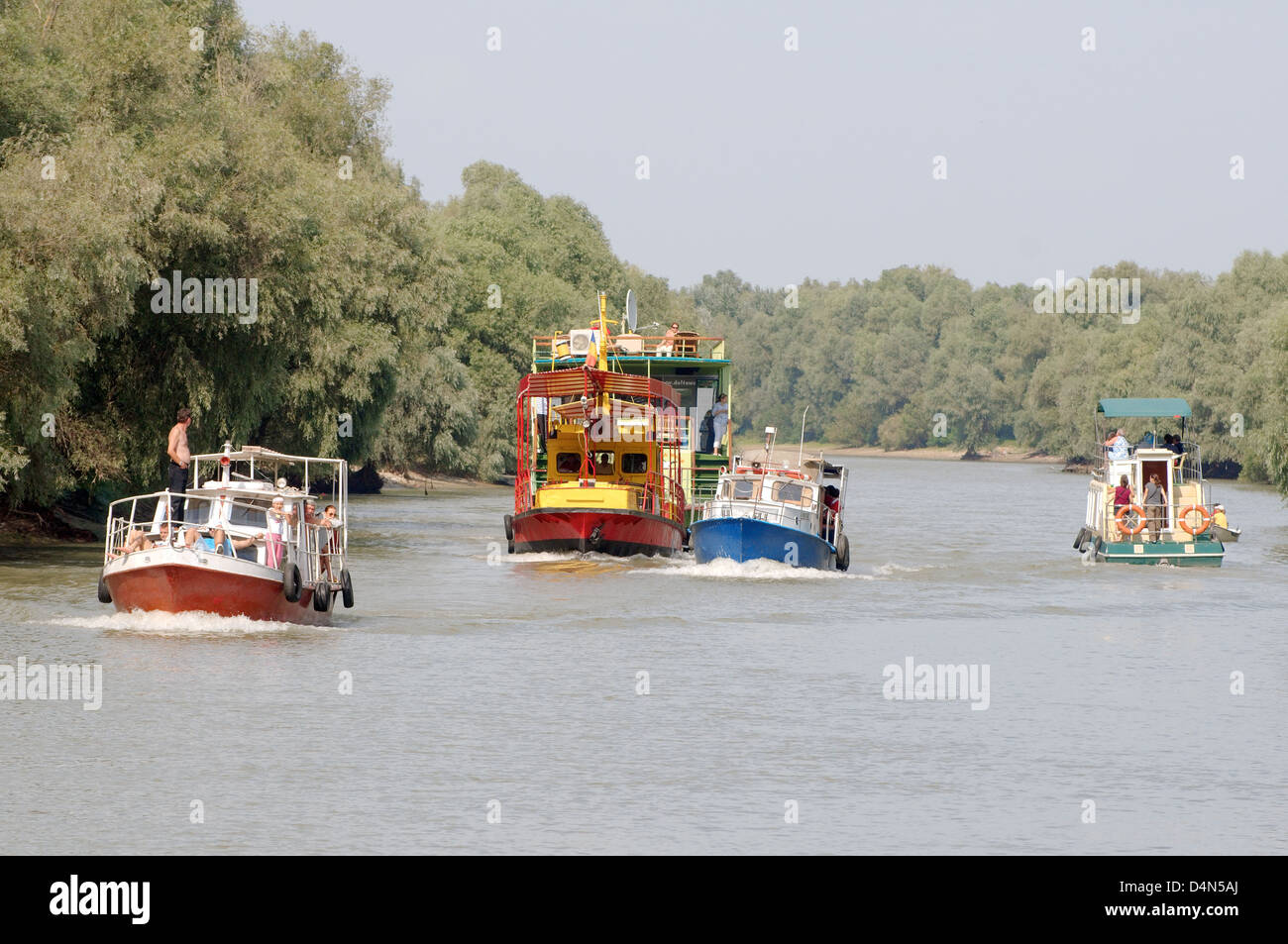 Tourist boat on the Danube, Tulcea, Romania, Europe Stock Photo - Alamy