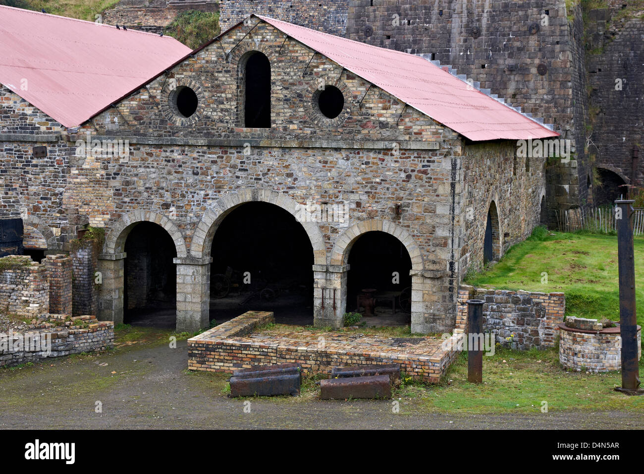 Disused building in iron works ruins in South Wales Stock Photo - Alamy