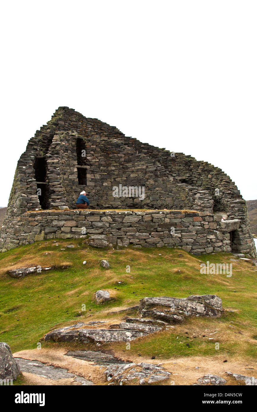Isle of Lewis, Outer Hebrides, Scotland, Dun Carloway Broch, remnants ...