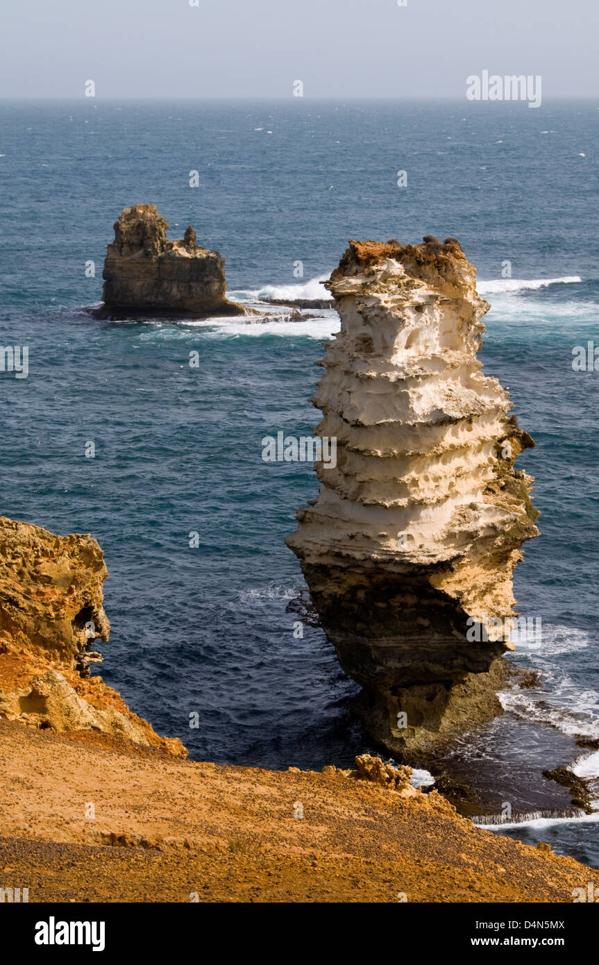 Rock Stacks in Bay of Islands, Great Ocean Road, Victoria Stock Photo ...