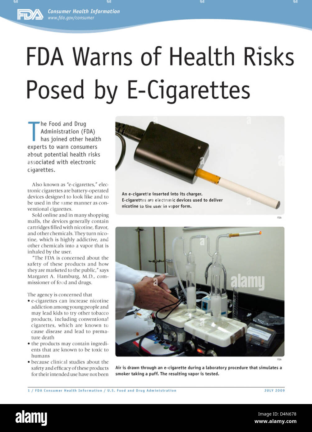 FDA Warns of Health Risks Posed by E-Cigarettes Stock Photo - Alamy FDA Warns of Health Risks Posed by E-Cigarettes Stock Photo - Alamy