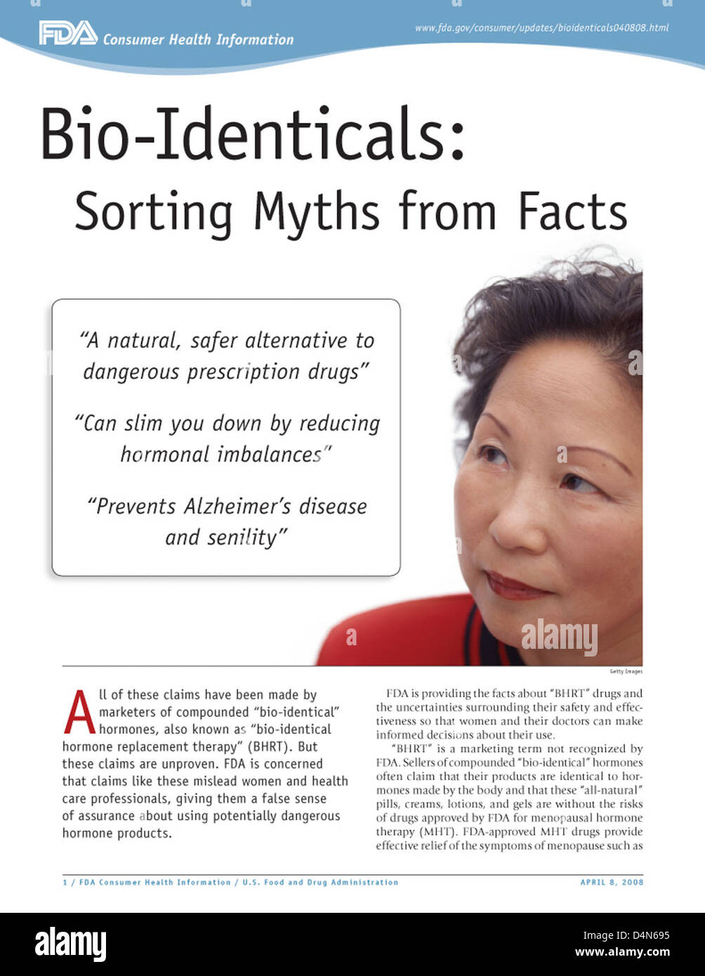 Bio-Identicals: Sorting Myths from Facts Stock Photo - Alamy