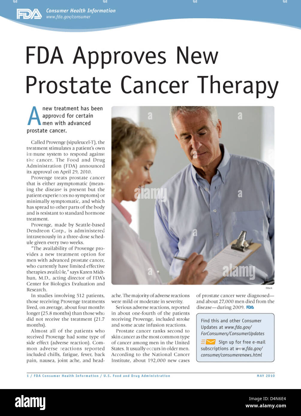 The FDA has approved a new therapy for prostate cancer that addresses ...