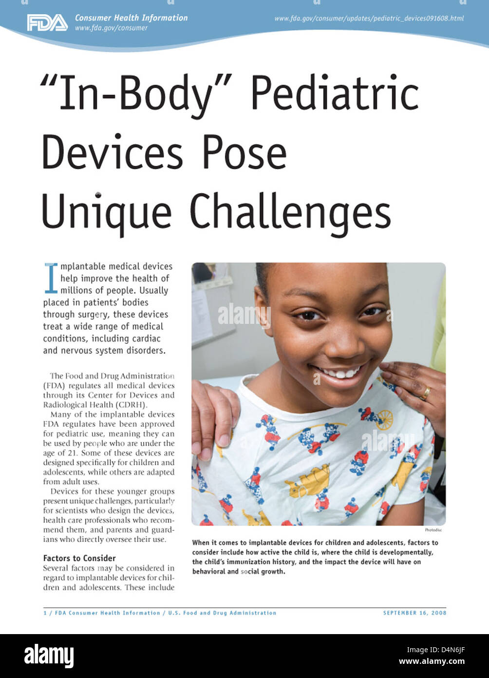 In-body pediatric devices, such as auditory implants and shunts ...